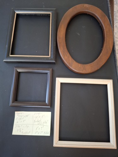 Lot of 4 Vintage Wood Picture Frames Black, Browns, Cream Wooden ...