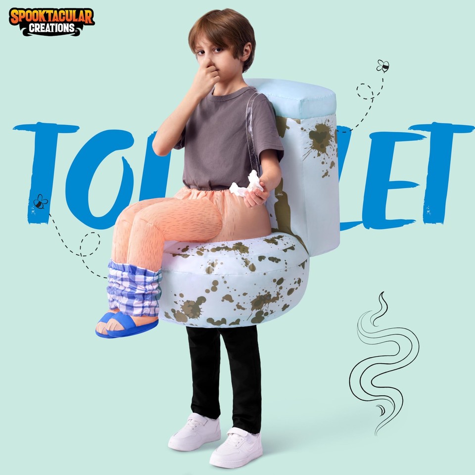 Kids Halloween Inflatable Costumes, Sitting on a Toilet Inflatable ...