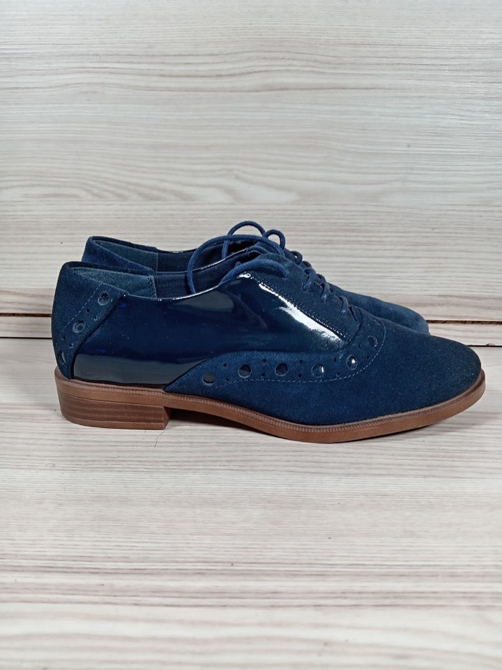 Clarks Somerset Taylor Blue Suede Leather Oxford Size UK 5 Lace Up ...