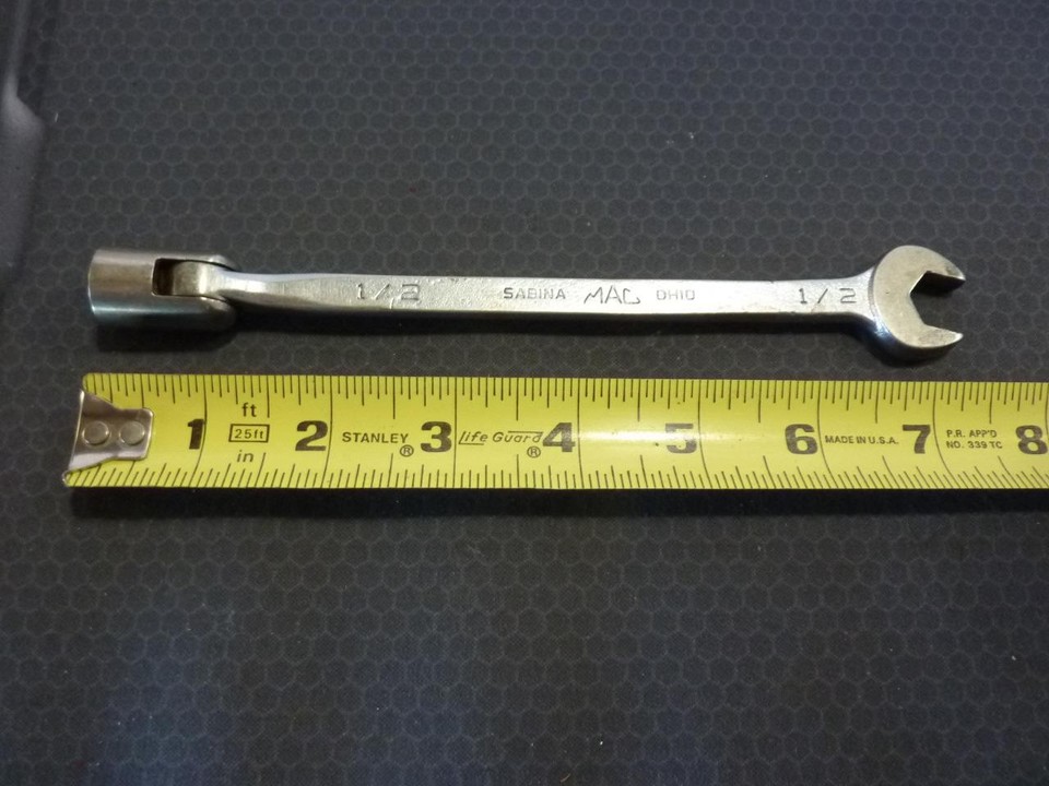 Mac Tools # CLF16 1/2" Open End & 12-Point Flex Socket End Wrench ...