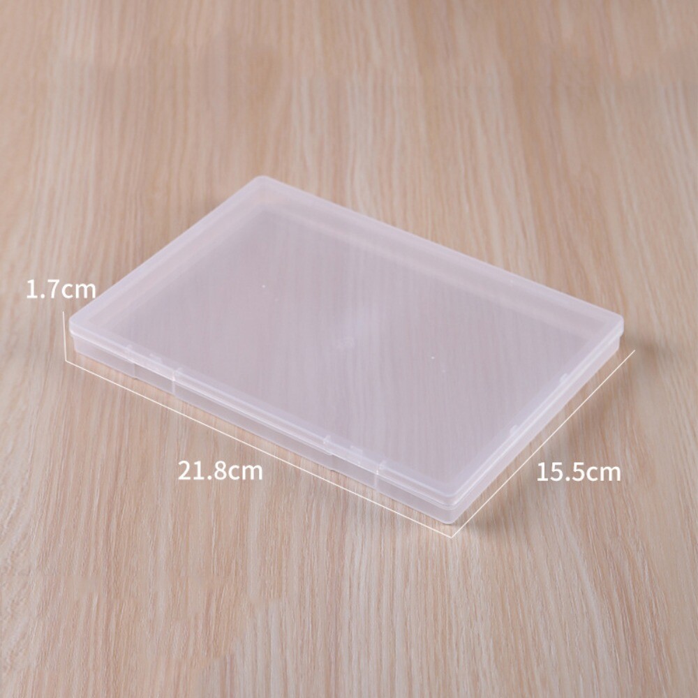 Flat Rectangular Plastic Clear Storage Box Jewelry Container Case | eBay