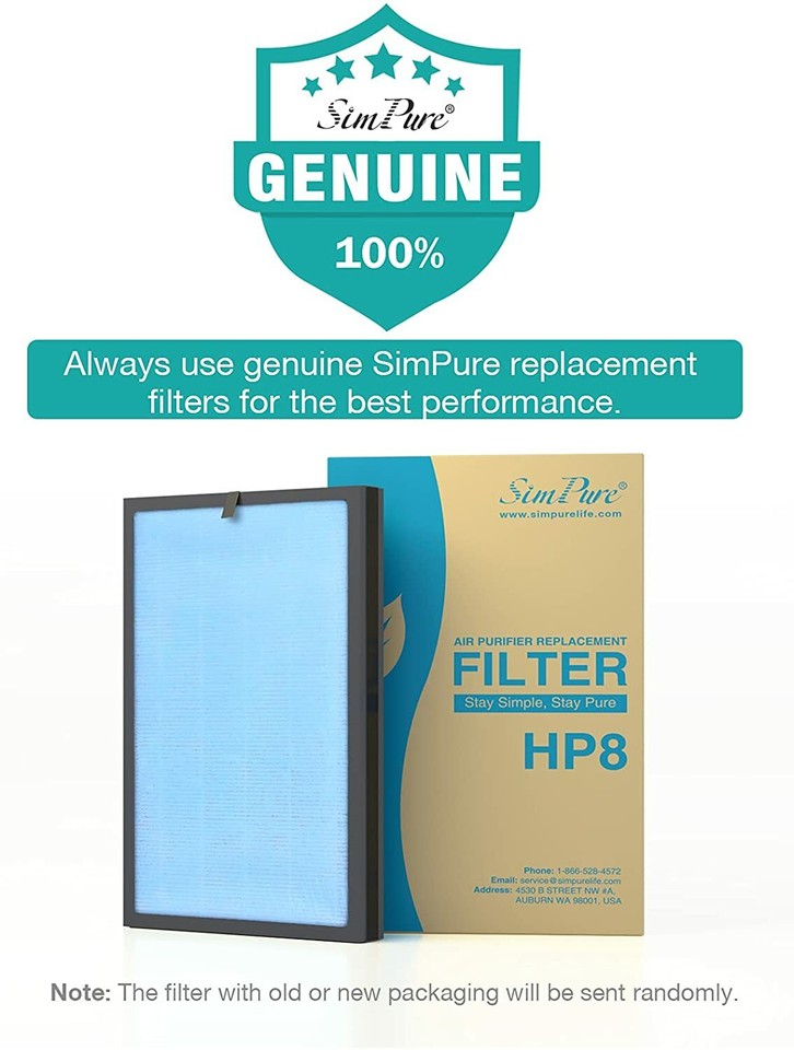 HEPA Replacement Air Filter for SimPure HP8 Air Purifier Airthereal ...