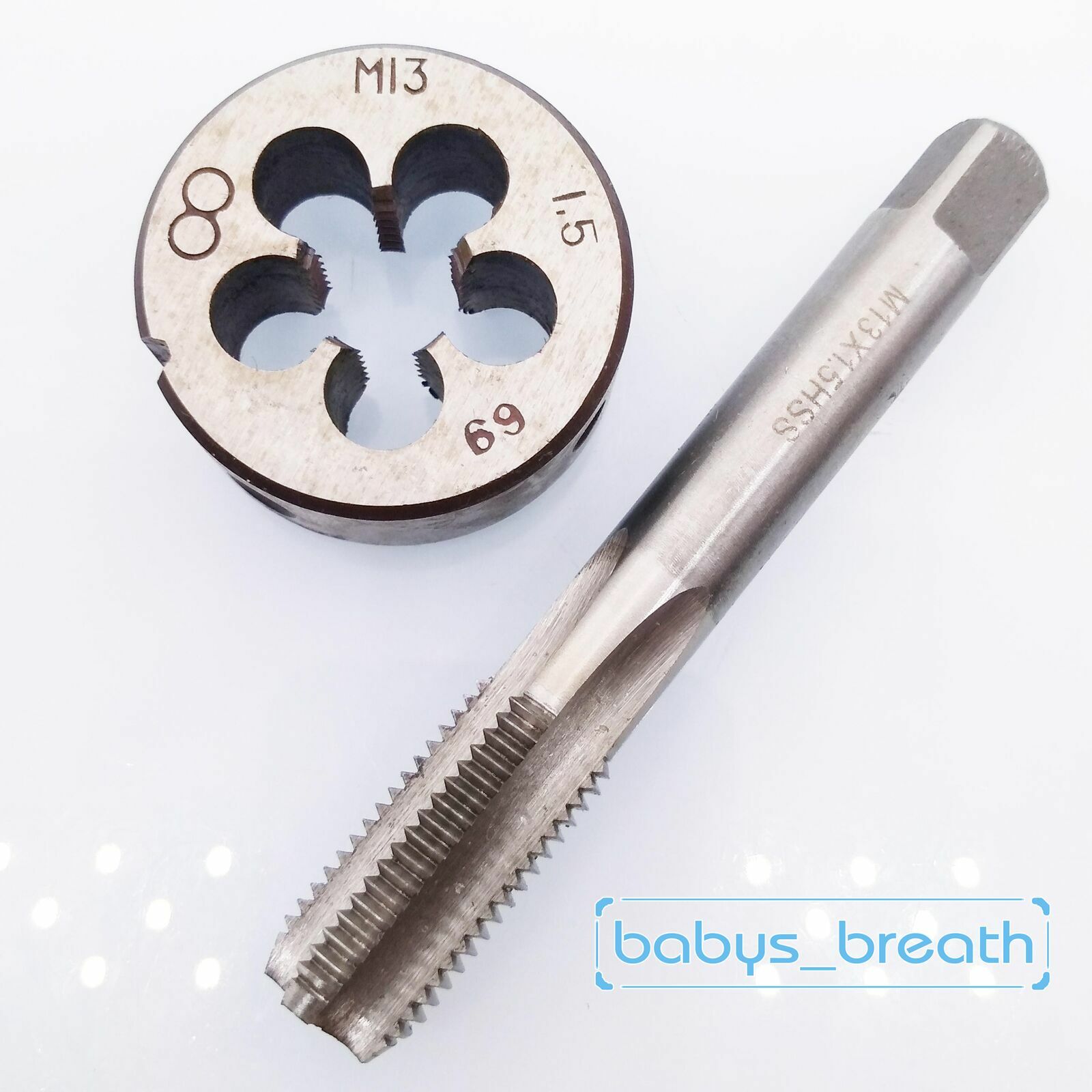 HSS M13 x 1.5mm Tap & M13 x 1.5mm Die Metric Thread Right Hand High ...