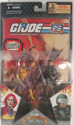 GI Joe ARAH 2008 25th Anniversary Comic 2 Pack Scarlett v9 Hawk v1 ...