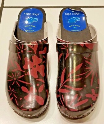 Cape Clog Sweden Torpatoffeln Women’s Clog EUR 36 Blk&Floral W/Blk Sole ...