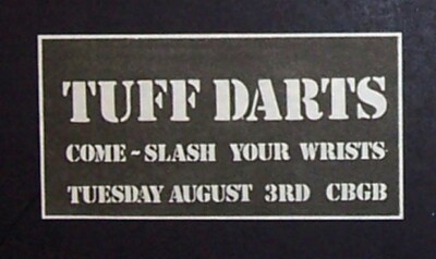 Tuff Darts (Robert Gordon) CBGB, NYC 1976 Mini Poster Type Concert Ad ...