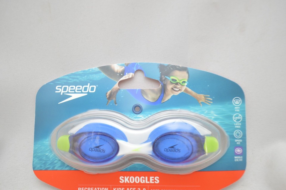 Speedo Skoogles Swim Goggle Kids 3-8 Soft Frame Blue Green Swimming ...