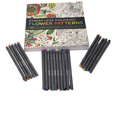 Sipa Fine Line Pens 0.38mm 20 pcs Color Drawing Adult Floral Relax ...