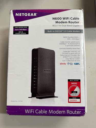 **CLEARANCE** Netgear Router Model C3700 Wifi Cable Modem Router *USED ...