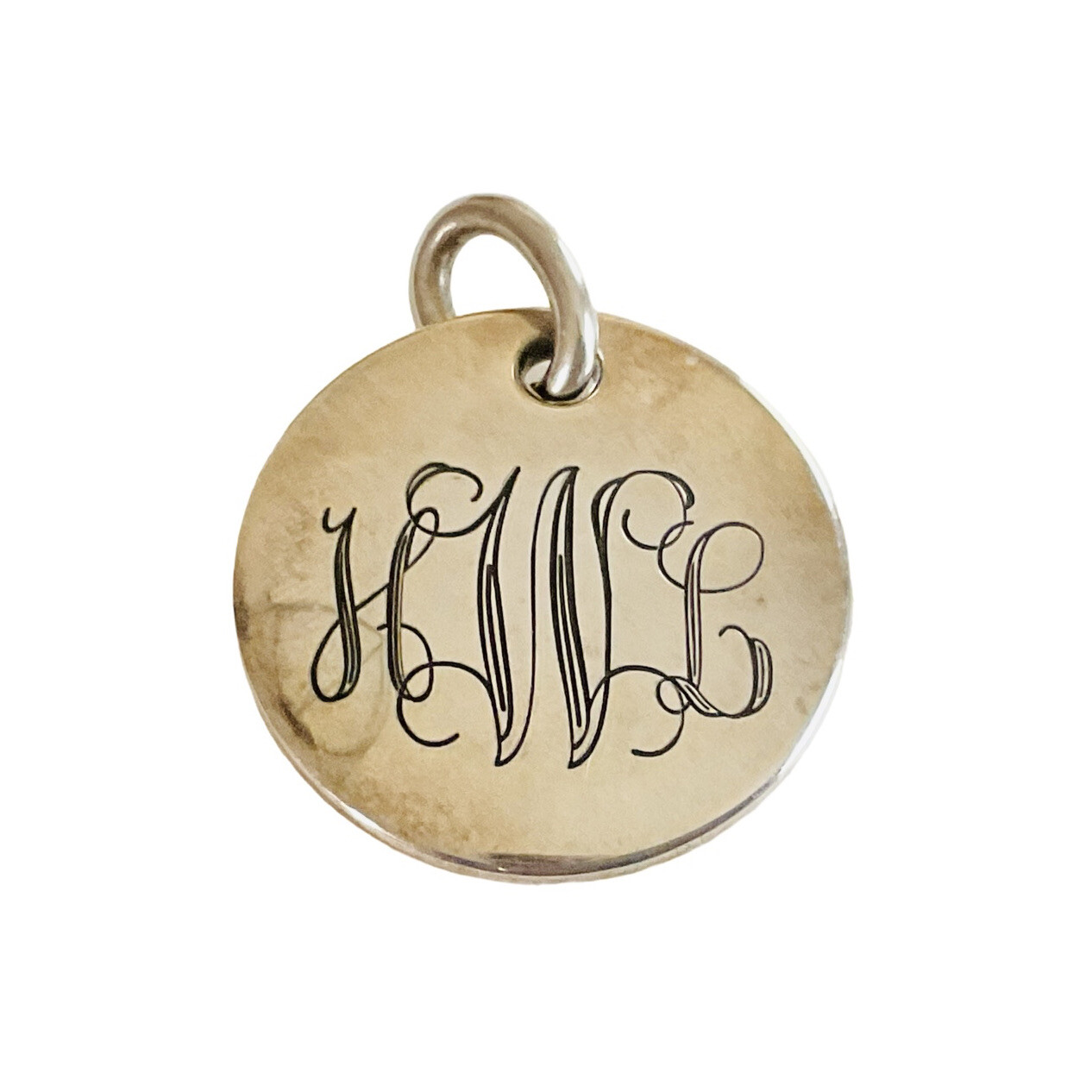 James Avery Monogrammed Disc Engraved Initials HLW Round Shiny Sterling ...