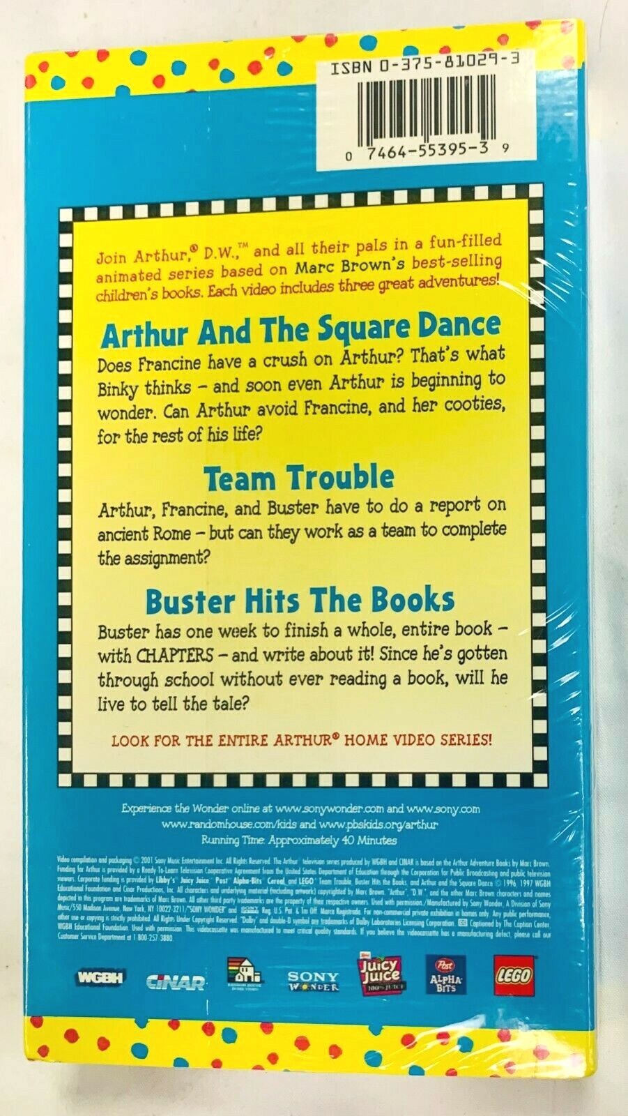 Arthur: Arthur’s Best School Days (VHS, 2001) 3 Great Adventures PBS ...