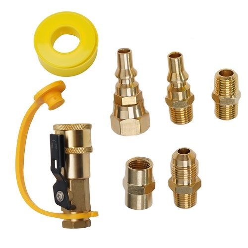Convenient RV Propane Quick Connect Fittings Set With Shutoff Valve ...