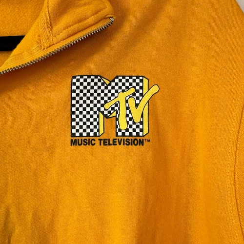 MTV Womens Sweatshirt Yellow Pullover Retro 1/4 Zip Long Sleeve I Want ...