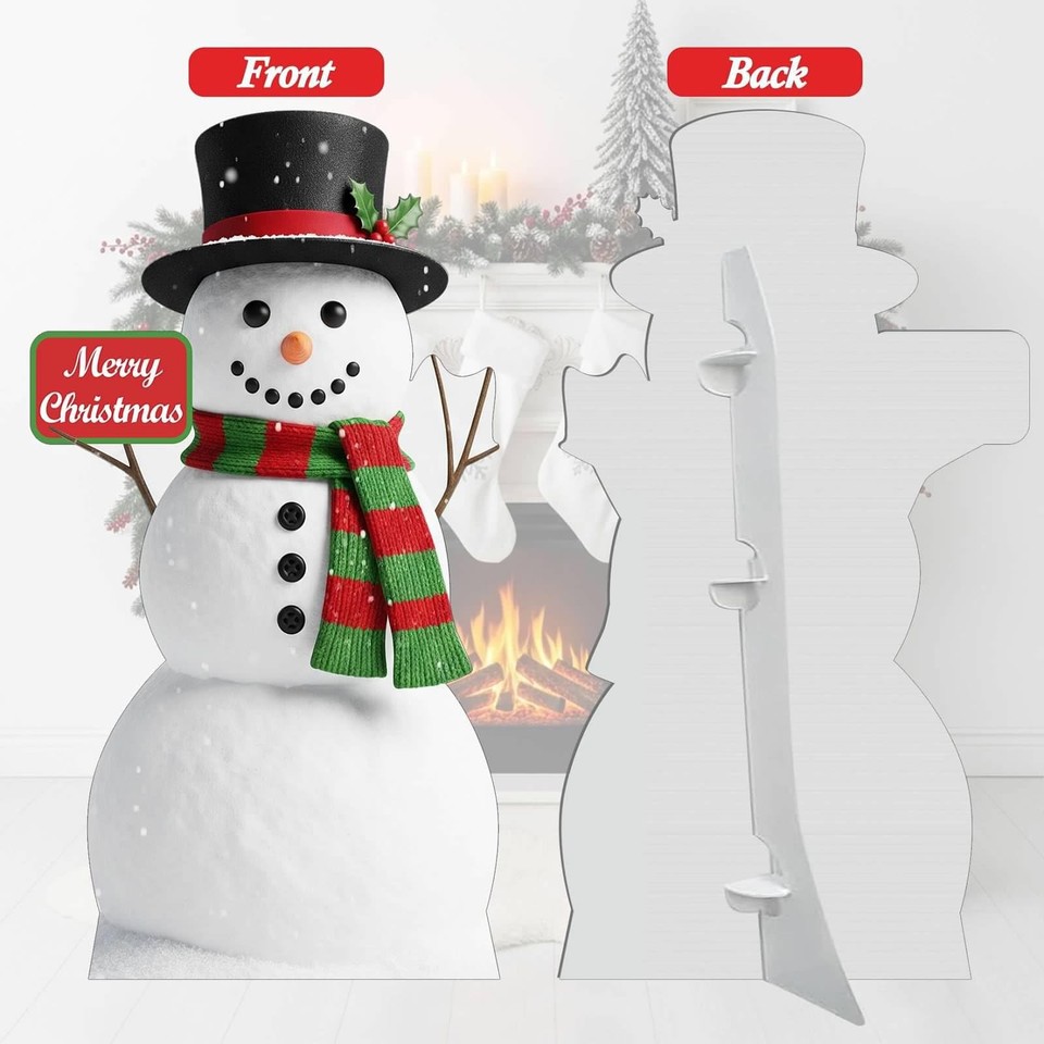 Snowman Christmas Cardboard Cutouts, 4mm Corrugated Plastic Standee ...