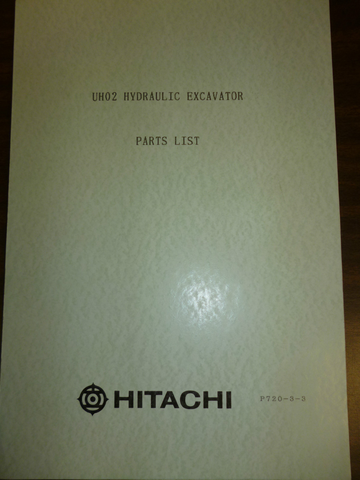 Hitachi UH02 Excavator PARTS MANUAL | eBay