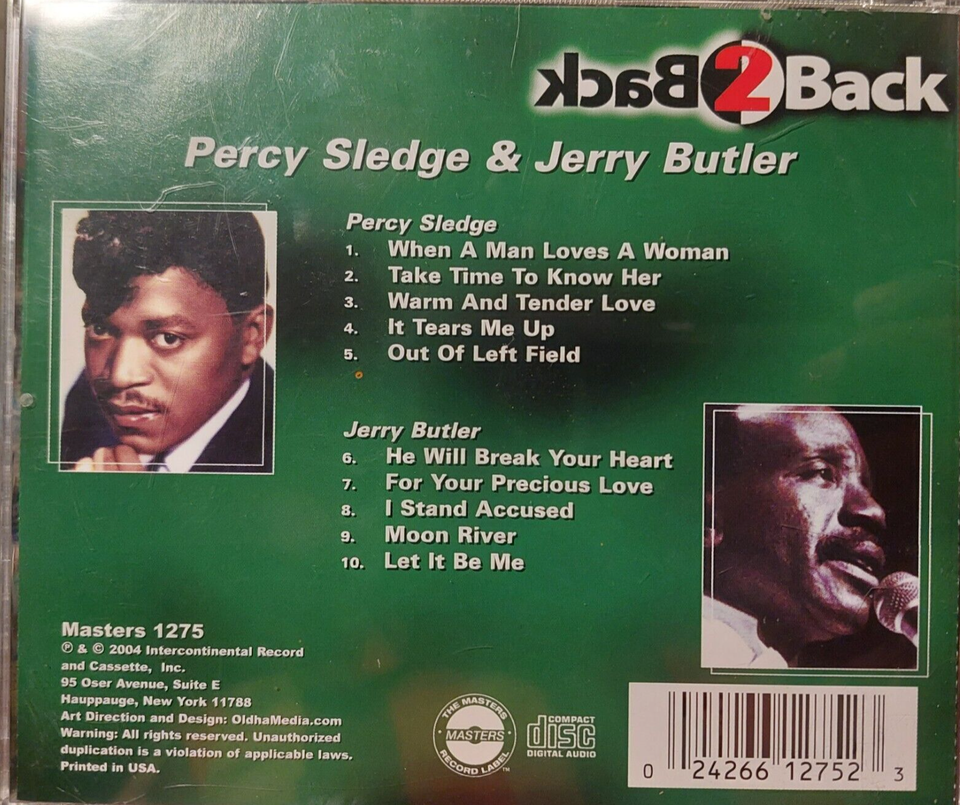 Percy Sledge & Jerry Butler : Back 2 Back - Audio CD 24266127523| eBay