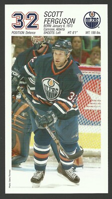 Scott Ferguson Edmonton Oilers Team Issued Hockey Postcard C | eBay