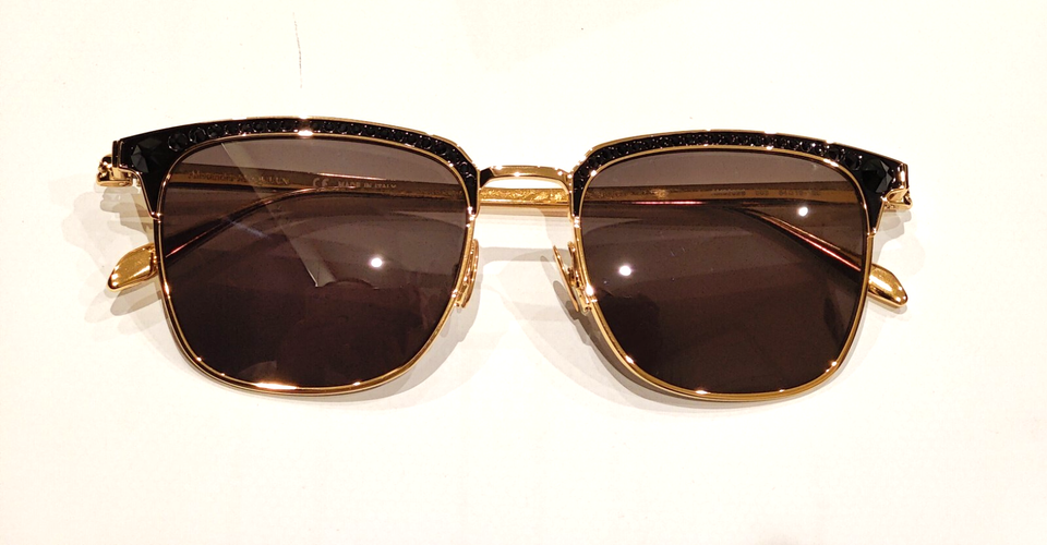 Alexander McQueen AM0202s 003 Gold & Black Iconic Skull Square ...