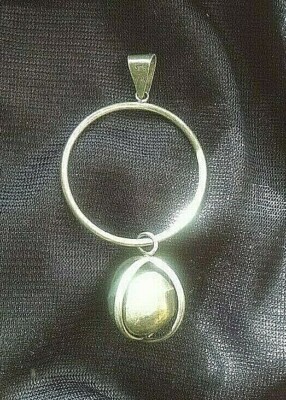 Vintage Rare 925 CW Sterling Silver Circle Ring Tennis Ball Pendant ...