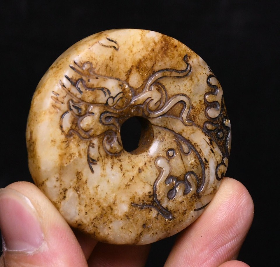 5 CM Old Dynasty Jade Carved Dragon Loong Beast Pattern Exorcize Amulet Pendant | eBay