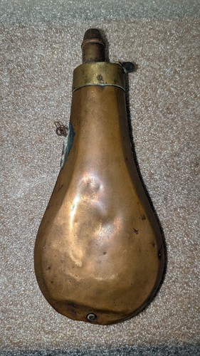 Civil War Era British Copper Gun Powder Flask With Native American ...