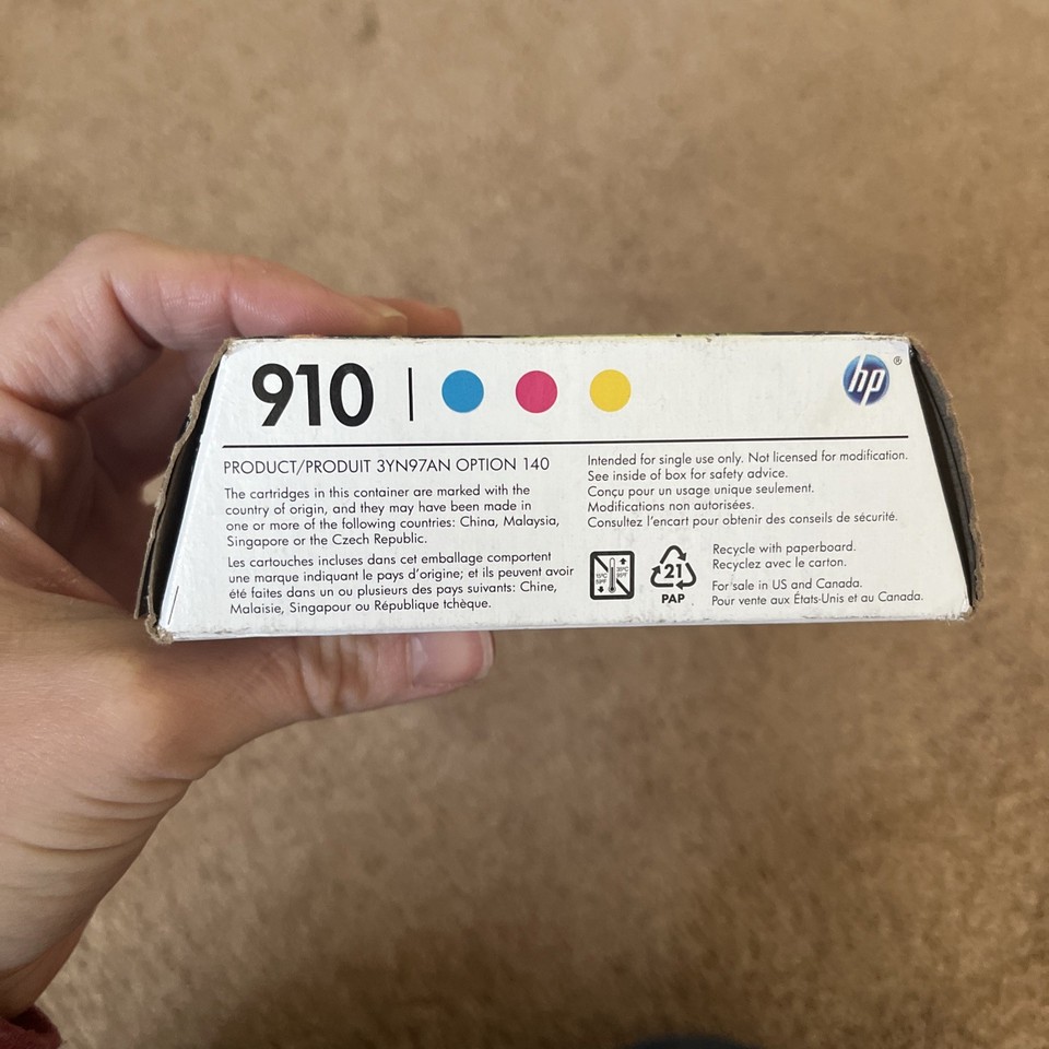Genuine HP 910 Ink Cartridges Combo Pack Cyan / Magenta / Yellow new in ...