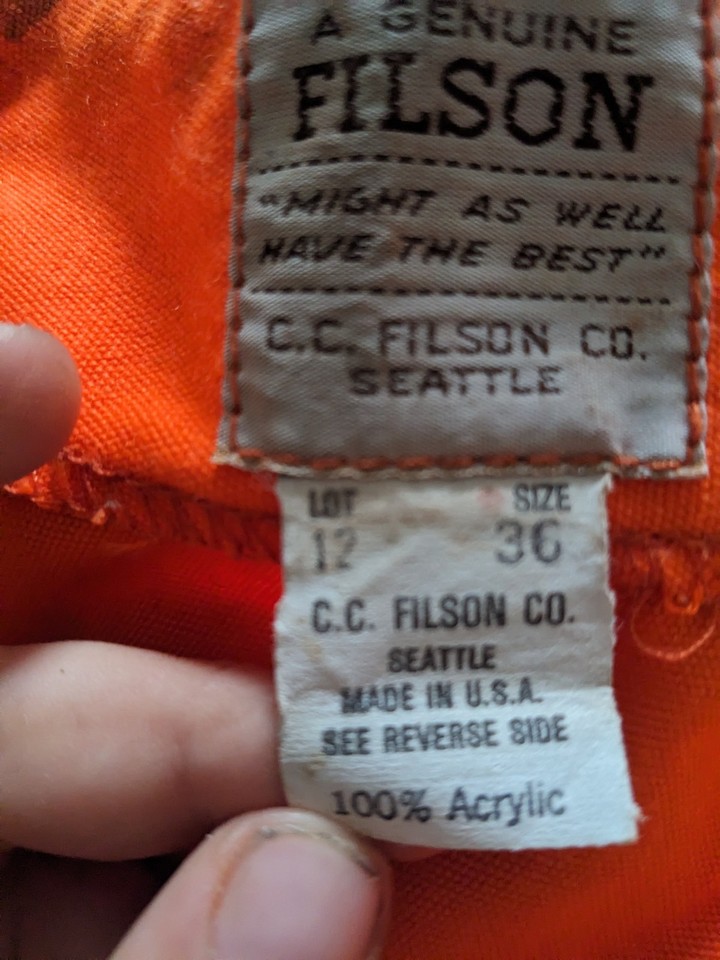 Vintage Filson Safety Orange Hunting Shooting Vest USA | eBay