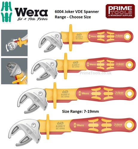 Wera 6004 JOKER VDE Self Setting Adjustable Wrench Spanner - XS S M L ...
