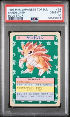 Pokemon Card Japanese Topsun Blue Back #28 Sandslash, PSA 10 Gem Mint ...