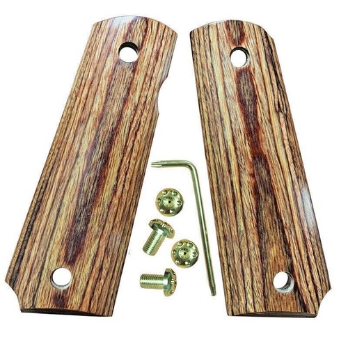 1911 Grips Classic Wood Full Size W/Screws + Wrench fits Springfield ...