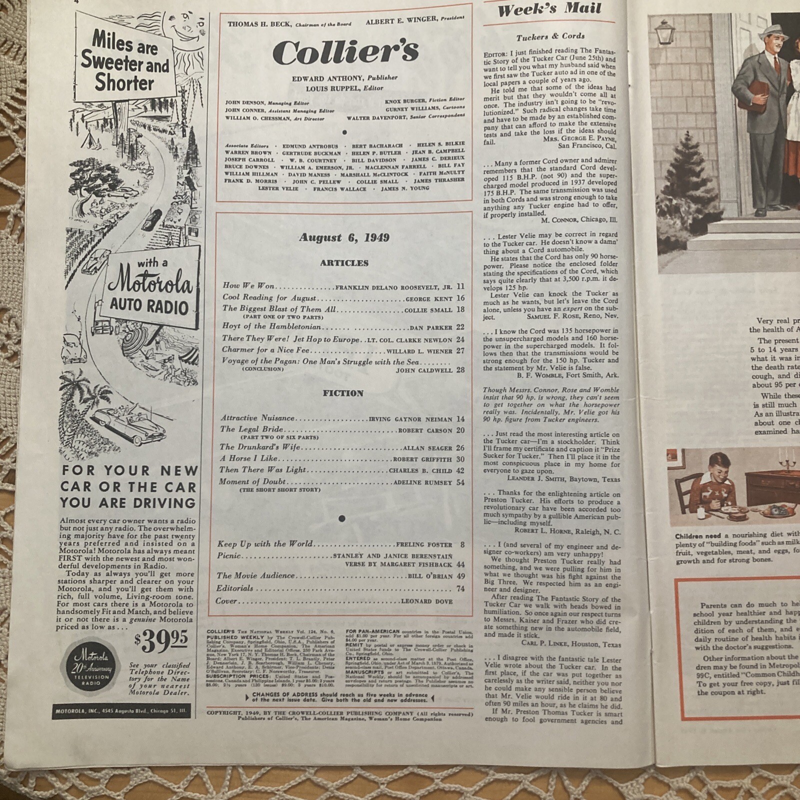 Collier's Magazine August 6 1949 Atomic Bomb Harrison Hoyt Leonard Dove ...