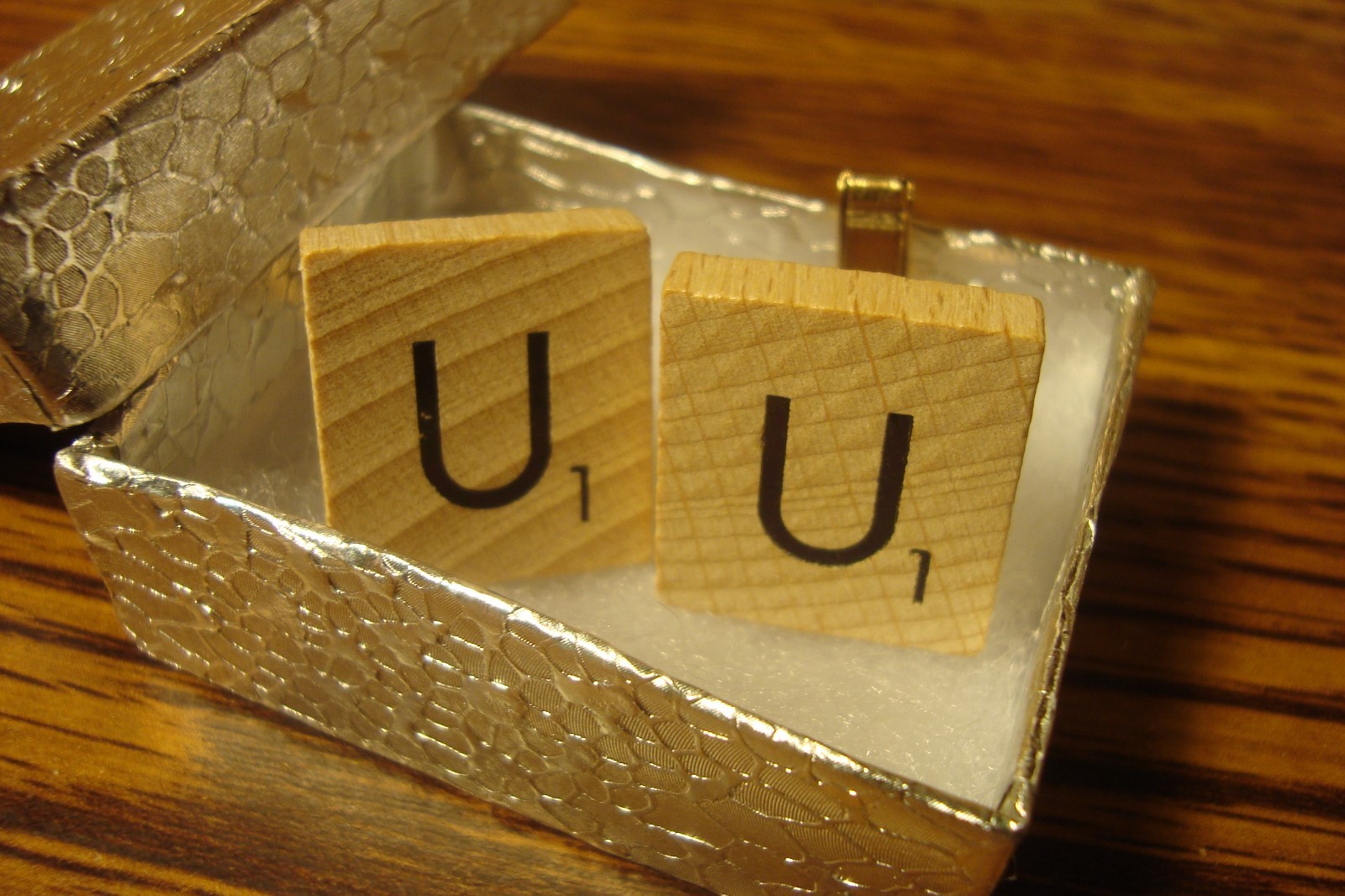 " U " Scrabble Tile Monogram Letter Initial Cufflinks 1 Pair (Two) Gold ...