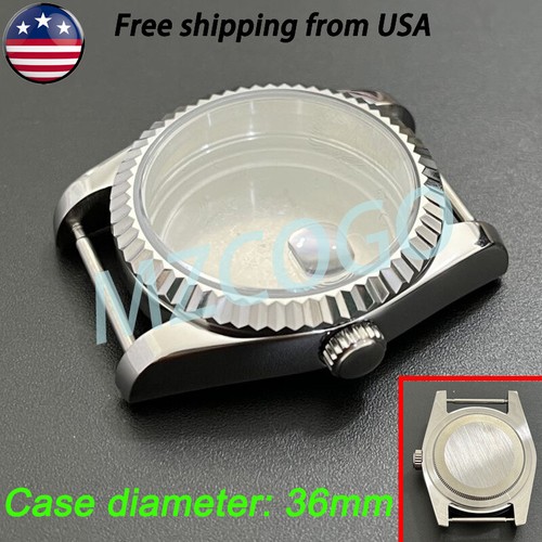 36MM FLUTED BEZEL DATEJUST WATCH CASE WITH DRILLED THROUGH LUG FIT ...