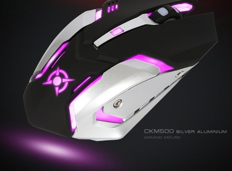 COX Membrane Silver Aluminum Real Gaming Wired Keyboard + Mouse Set ...