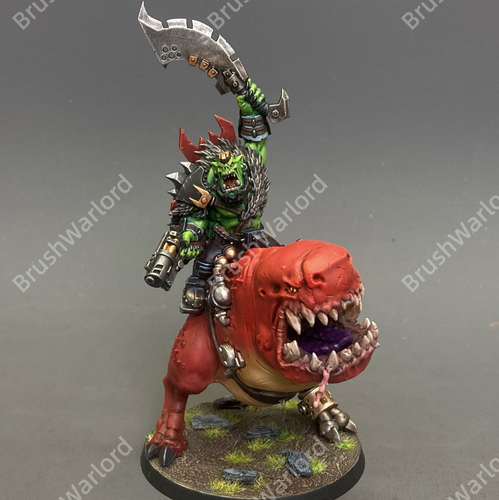 Warhammer 40K Orks Beastboss On Squigosaur pro Painted by Studio ...