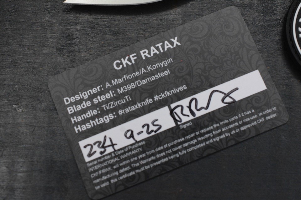 NEW Custom Knife Factory x Marfione Ratax Integral Ti/ M398 / Timascus ...