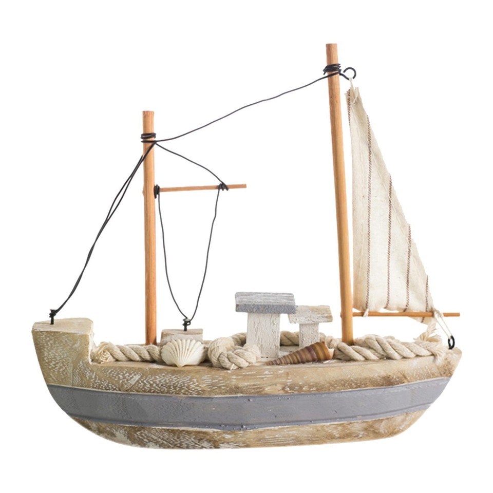 Wooden Sailing Boat Decor Retro Sailboat Model Decorative | eBay UK
