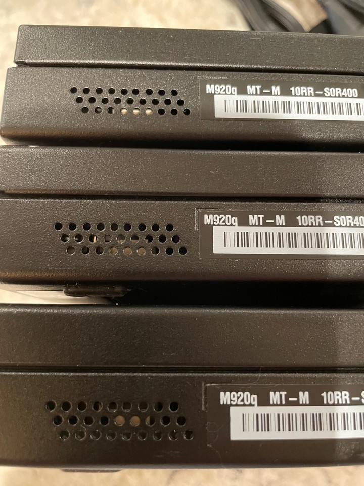 Lot of 2 Lenovo M920q tiny Intel i5 8500 cpu. 256 SSD 8 Gb Ram w/ Power ...