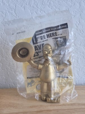 2007 Gold Homer Simpson 4" Burger King Movie Action Figure Toy Simpsons ...