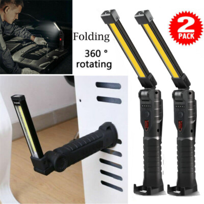 1/2Pack Magnetic Rechargeable COB LED Work Light Lamp Flashlight ...