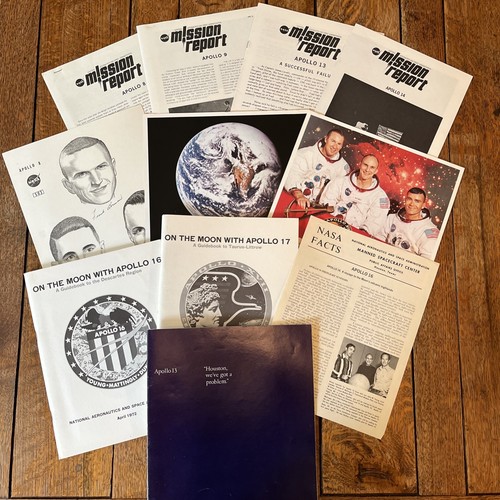 NASA Apollo Lot Of 11 Educational Materials Apollo 8-17 Facts Photos ...