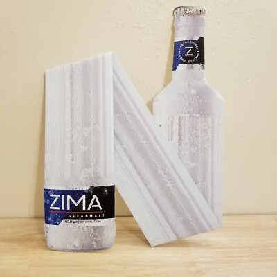 Vintage ZIMA zigzag Metal Advertising Sign | eBay