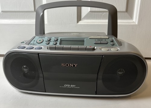 Sony CFD-S01 CD Cassette AM/FM Radio Portable Boombox Stereo Player ...