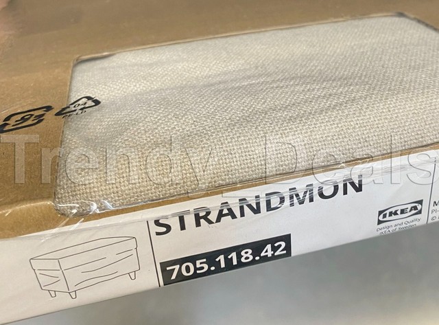 Ikea STRANDMON Cover Slipcover for Ottoman Footstool Risane Natural 705 ...
