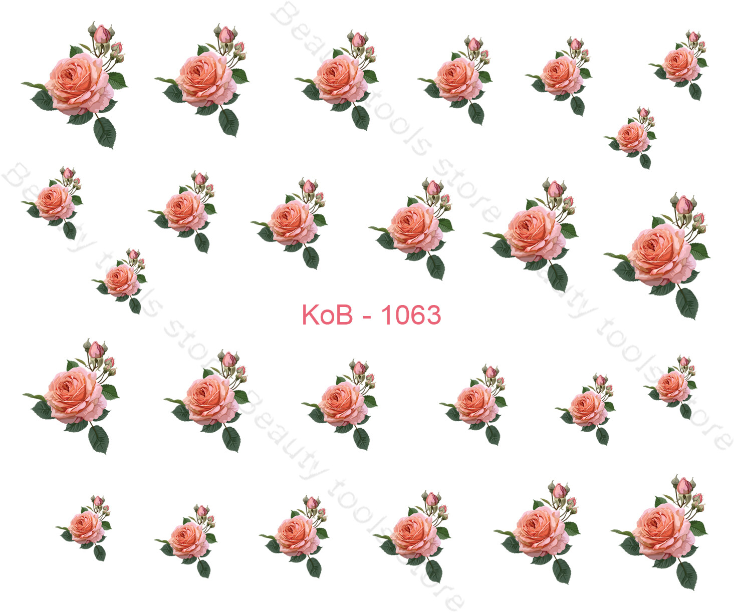 Nail Art Water Transfer Stickers Decal Pretty Pink Roses KoB-1063 | eBay