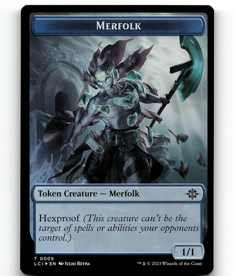 FOIL - MTG Map Merfolk (0005) Double-Sided Token - The Lost Caverns of ...