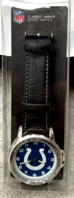 Indianapolis Colts Watch Classic Sports Men's Leather Band Sparo NFL ...