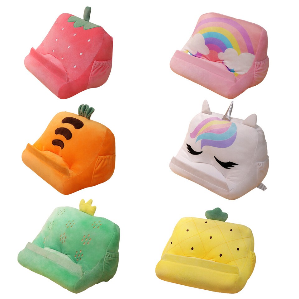 Fruits Tablet Stand Pillow Portable Triangle Tablet Holder Soft Plush ...