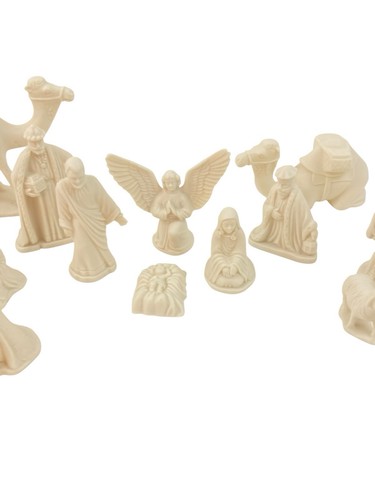 Vintage Nativity Manger Scene 16 Pc Set Ivory Bisque Porcelain ...