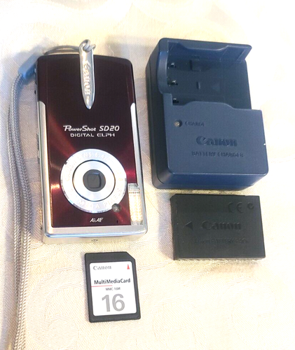 Canon Powershot SD20 Digital Elph 5MP Compact Camera Red. | eBay